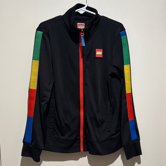 Lego | Jackets & Coats | Lego Black Jacket With Red Zipper And Colorful ...